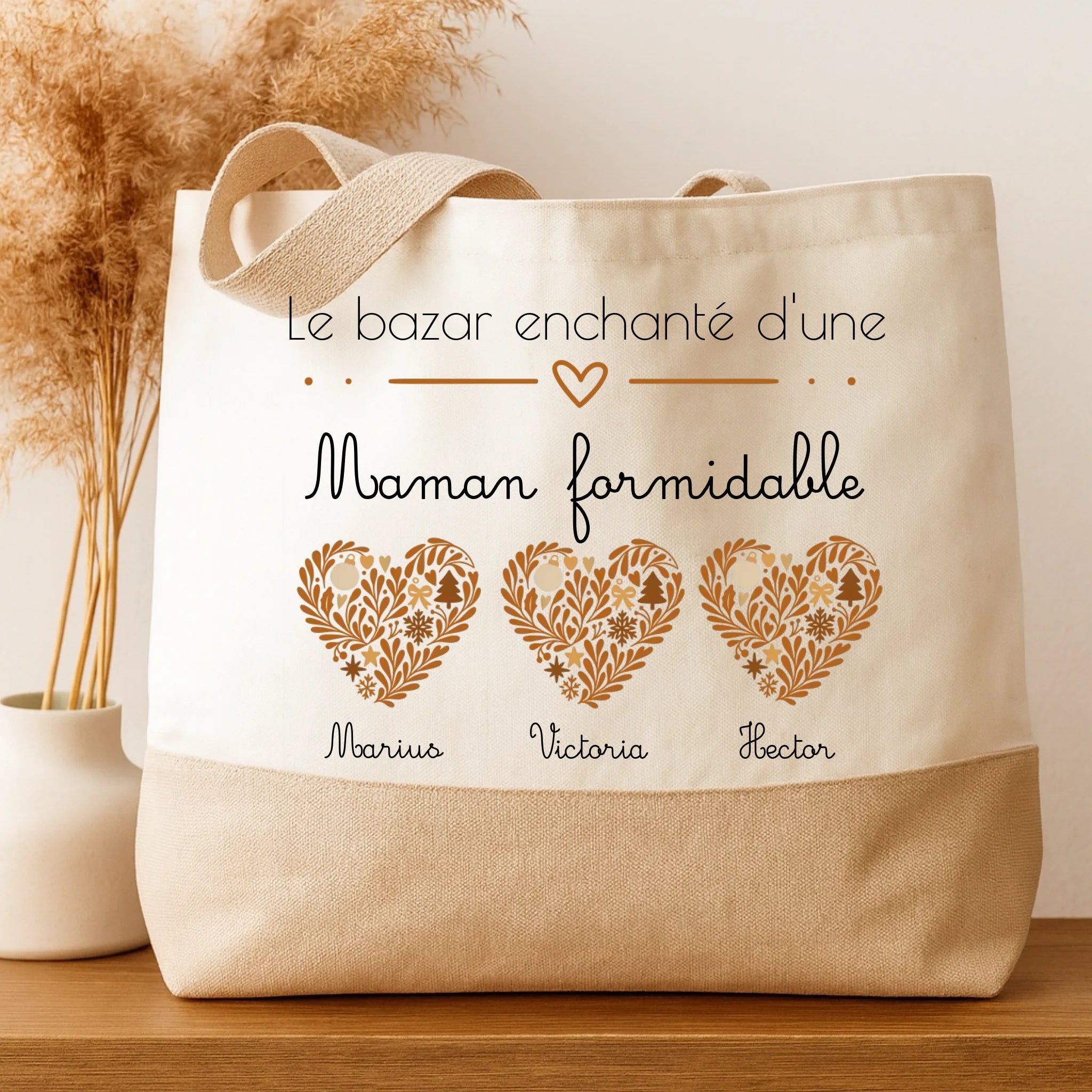 Enchanté - Marraine - Tote Bag Coton et Jute / Beige / 1 - henrietteandco